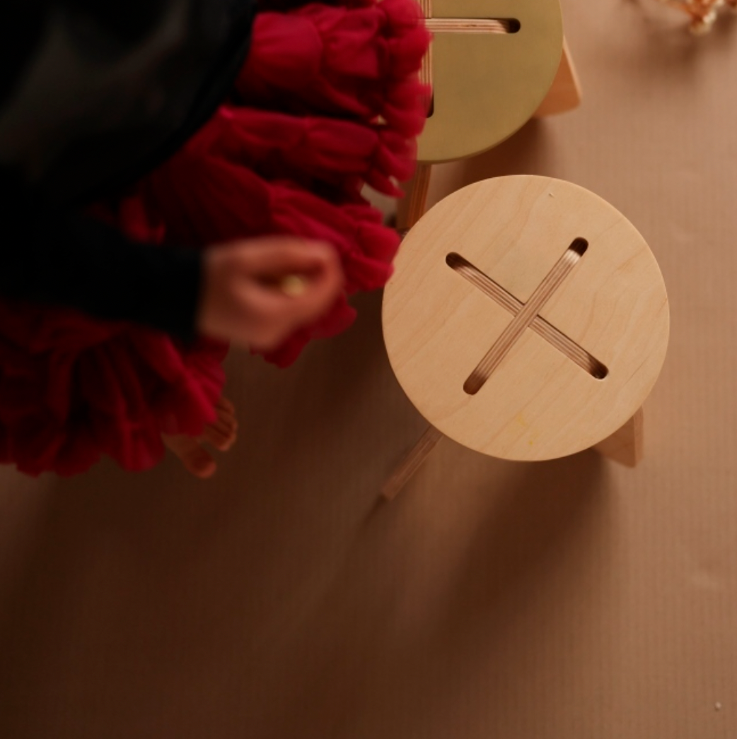 Natural Wooden Stool – Rainbow Sprout Baby Company